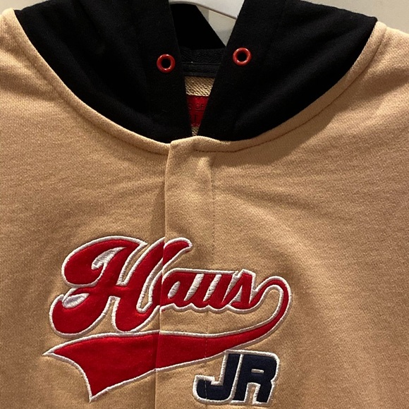 Haus of Jr | Shirts & Tops | Haus Of Jr Beige Hoodie With Black Hood ...
